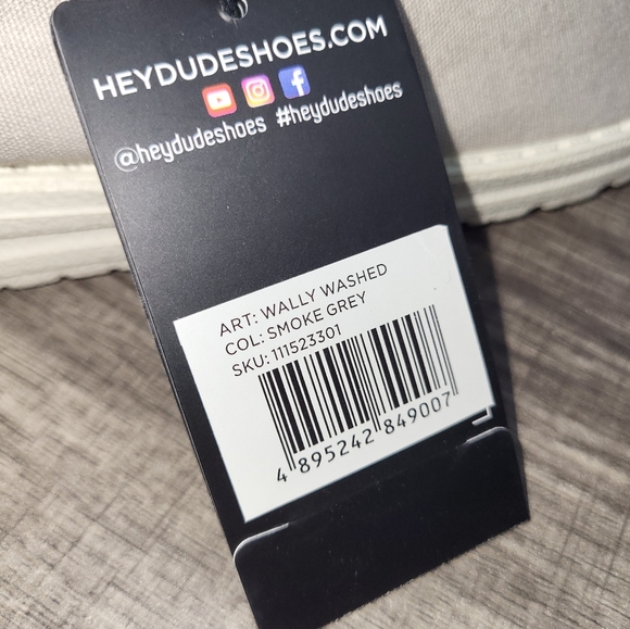 Hey Dude | Shoes | Hey Dude Wally Washed Smoke Grey Mens Shoes ...